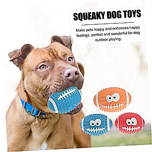 NOLITOY 3pcs Teething Ball Toys Pet Chew Toys Teething Toys Squeaky Balls for Dogs Rubber Balls for Dogs Puppy Chew Toy Dog Balls Outdoor Toys Dog Squeaky Toys Vocalize Sound Toy Emulsion