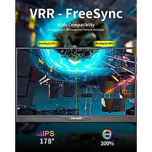 Intehill 144Hz Portable Monitor 1080P - 17.3 Inch Portable Gaming Monitor Freesync 144Hz USB-C HDMI for PC/PS5/Xbox, 144Hz Monitor with Wide Compatibility