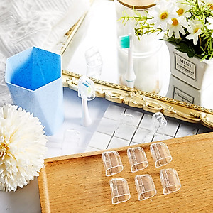 Honeydak 24 Pcs Reusable Toothbrush Cover Compatible with Sonic Electric Toothbrush Replacement Head Transparent Toothbrush Case Toothbrush Cover Cap for Healthy Brushing and Storage Travel