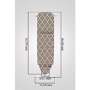 Mabel Home Ironing Board, Made in Europe by Mabel Home, Adjustable Height, Extra Thick Heavy Duty Padded Cover, Extra Cover Included (3 Different Models & Sizes) (T-Leg (53" x 14"))