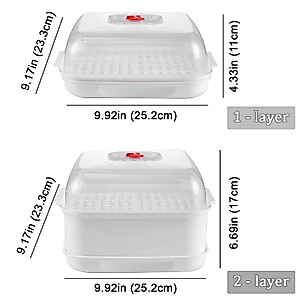 𝗠𝗶𝗰𝗿𝗼𝘄𝗮𝘃𝗲 𝗦𝘁𝗲𝗮𝗺𝗲𝗿 𝘄𝗶𝘁𝗵 𝗟𝗶𝗱 𝗮𝗻𝗱 𝗧𝗿𝗮𝘆, Microwave Bowl, Large Square Drain Basket, Vegetable Storage Plate, Kitchen Microwave Cookware Supplies, Food Container