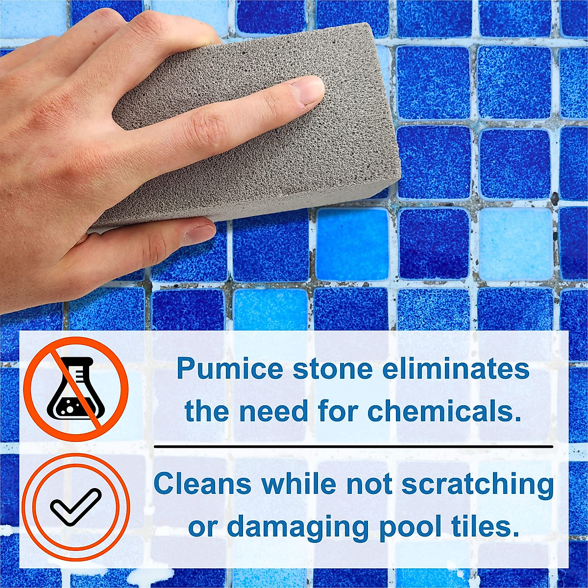 Pool-Whiz Pumice Block Pool Tile & Concrete Cleaner Pumice Stone for Cleaning Pools Spas & Water Features Pool & Spa Cleaner Pumice Block for Rust, Stains Build Up by Billy Buckskin Co. Pack of 2