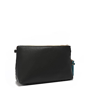 Nicole Lee 3 Pieces Handbag Pouch Set, Removable Crossbody Strap, Large, Medium Small Zip Pouches, Travel Set (Paris Fashion Week)