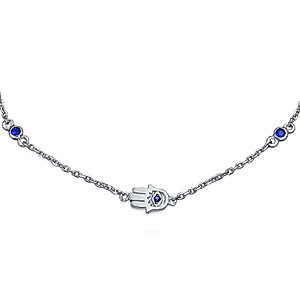 Tiny Minimalist Simple Evil Eye Charm Bracelet For Teen For Women Cubic Zirconia CZ .925 Sterling Silver Extender