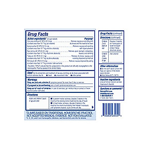 Boiron MotionCalm Relief for Nausea, Vomiting, or Dizziness associated with Motion Sickness Due to Travel, Amusement Rides, and Video Games or VR - Non-Drowsy - 60 Count