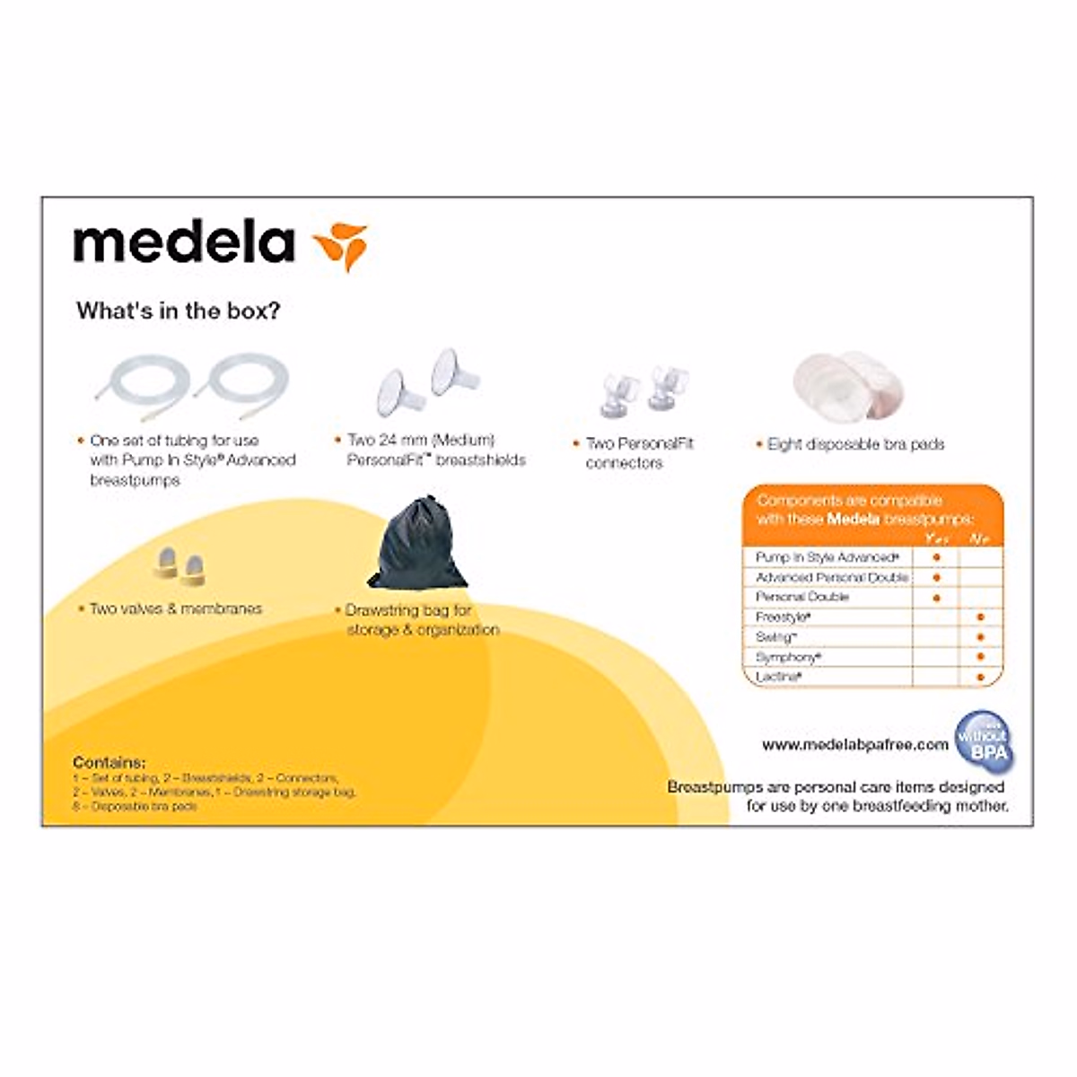 Medela Pump in Style Advanced Double Pumping Kit with Authentic Medela Spare Parts, Includes Breast Shields, Connectors, and Accessory Bag, Made Without BPA