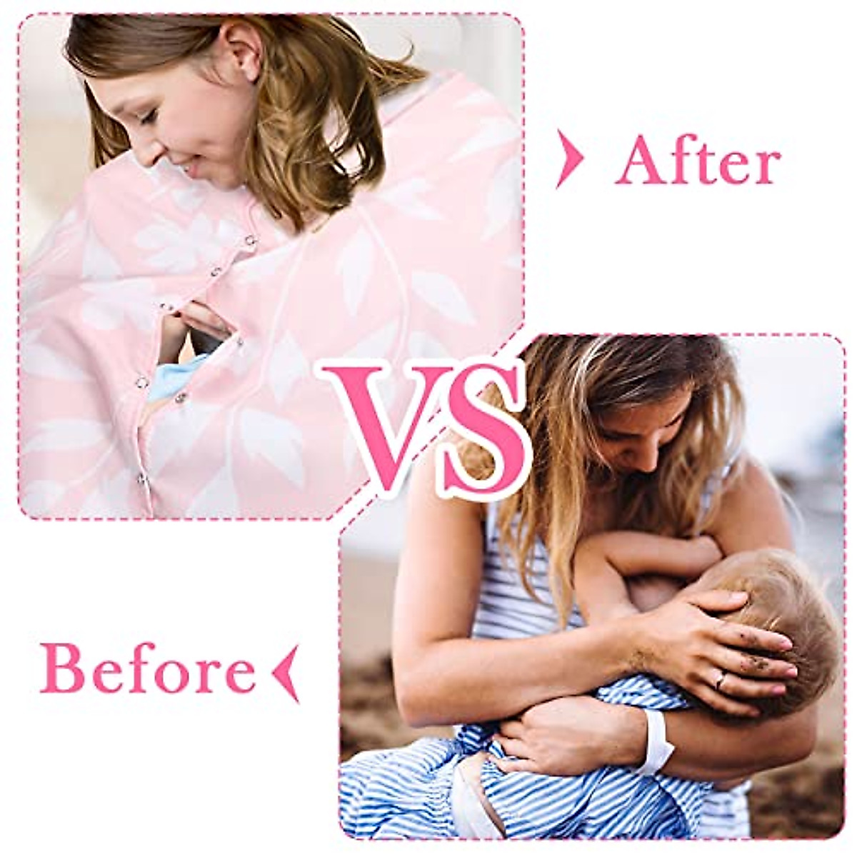 2 Pcs Baby Nursing Cover for Breastfeeding Soft Breastfeeding Cover for Infants Babies Nursing Apron Cover with Flowers and Leaf for Mother Breastfeeding