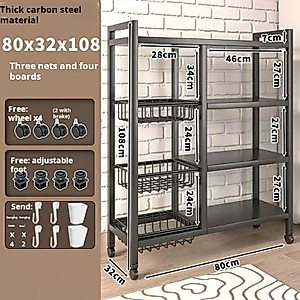 GizmoSynth Garage Storage Shelves 4-Tier Heavy Duty Shelving, Utility Storage Rack Metal Shelving Units for Warehouse Basement Shelf Rack, 31.5" W x 12.6" D x 42.52" H