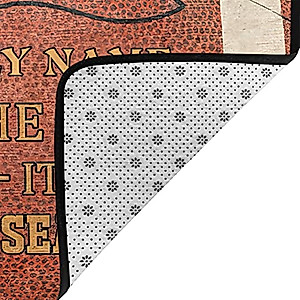 Custom Area Rug for Living Room Bedroom American Football Season Rugby Pardon The Noise Carpet Home Decor Personalized Area Rug with Your Text Soft Flannel Rugs for Apartment Dorm Room - 60x39 Inch