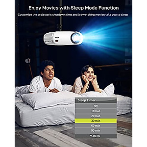[Upgraded] WiFi Bluetooth Projector, VIDOKA Native 1080P Video Projectors with Dust Filter & Sleep Timer, 4K Supported Portable Outdoor Movie Projector for Phone/iPhone/Android, Carry Bag Included