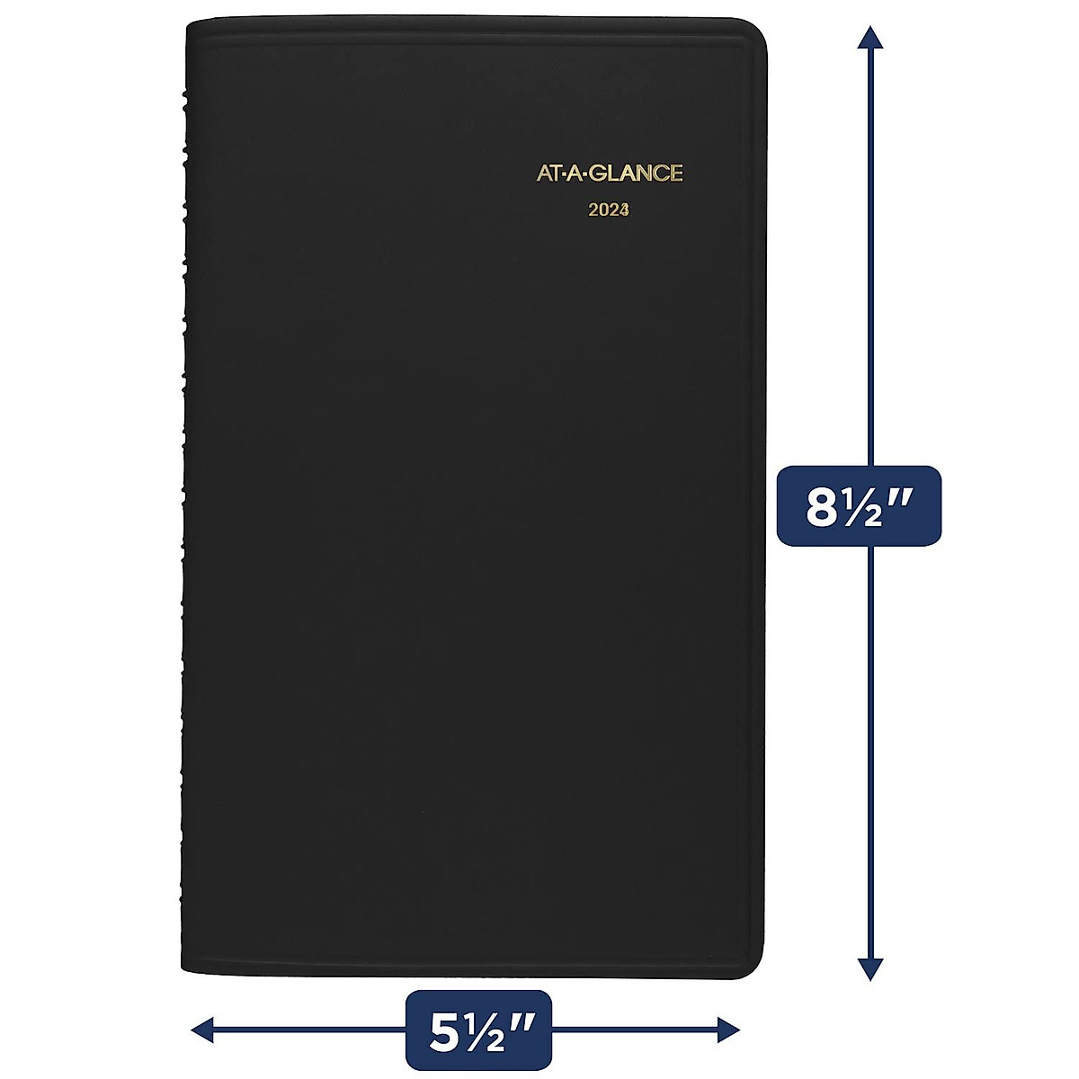 AT-A-GLANCE 2024 Weekly Appointment Book Planner, 5" x 8", Small, 13 Months, Black (701000524)
