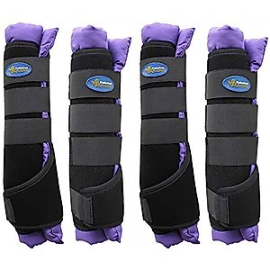 Professional Equine Horse Stable Shipping Boots Wraps Front Rear 4PK Purple Leg Care Purple 4120PR