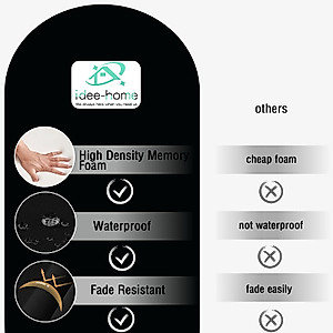 idee-home Outdoor Cushions for Patio Furniture, Outdoor Seat Cushions 24 x 24 with Fade Resistant Waterproof Removable Cover, Replacement Deep Seat Couch Chair Cushion for Yard Garden Deck