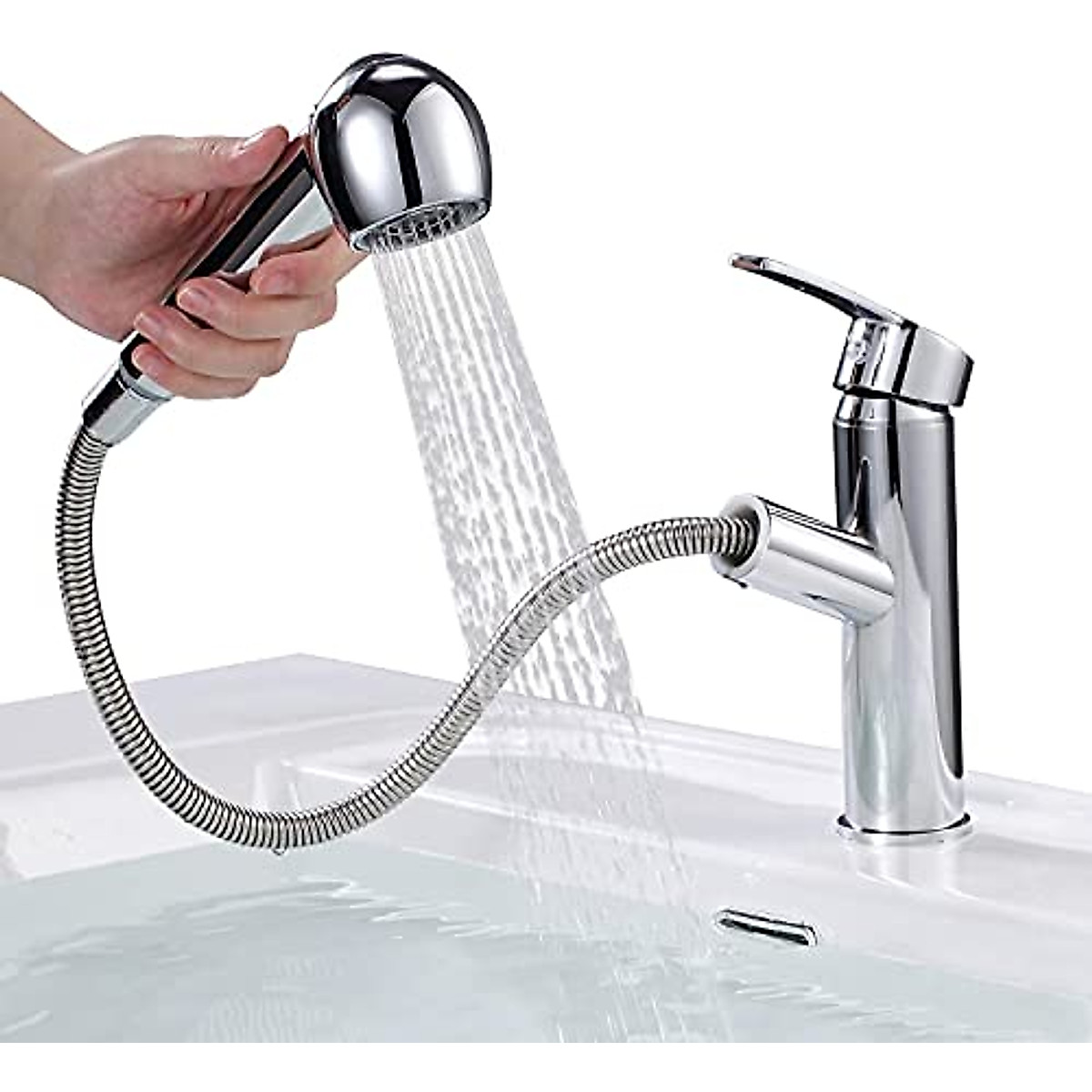 GOTOTOP Kitchen Faucet Bathroom Tap 3-Functions Pull-Out Faucet Nozzle Sink Faucet Spray Head Sprayer Spout Setting Replacement Part Hot for Personal Hygiene