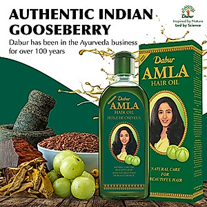 Dabur Amla Hair Oil - Amla Oil, Amla Hair Oil, Amla Oil for Healthy Hair and Moisturized Scalp, Indian Hair Oil for Men and Women, Bio Oil for Hair, Natural Care for Beautiful Hair (300ml)
