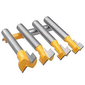 Mesee 5 Pieces T-Slot Router Bit Set, 1/4 Inch Shank T Slotting Keyhole Router Bits Woodworking T-Track Grooving Milling Cutter Tool for 5/16", 3/8", 1/2", 7/16", 5/8" Hex Bolts