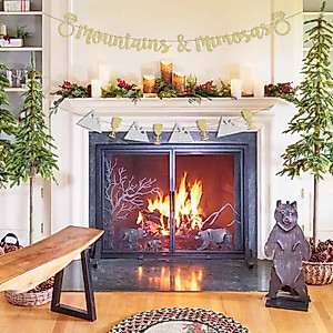 Sursurprise Mountain Bachelorette Party Decorations, Mountains & Mimosas Banner Mountain Champagne Garland Gold, Cabin Camping Glamping Bridal Shower Engagement Wedding Supplies