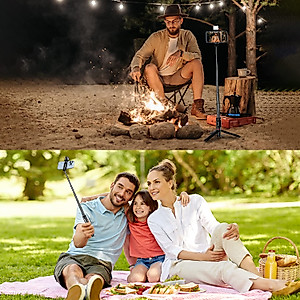 Selfie Stick Tripod with Detachable Wireless Remote, ESSAGER 30" Portable Foldable Mini Selfie Stick & Phone Tripod Stand Compatible with iPhone/Android for Travel (White)