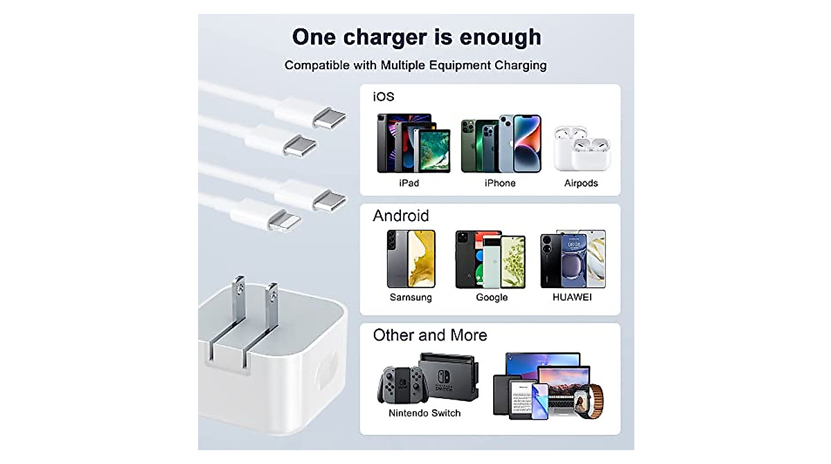 iPhone 35W Dual USB-C Power Adapter - Fast Charging