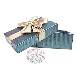 SAFIGLE Metal Bookmarks Chinese Gift Book Gifts Book Page Holder Book Marking Tag Retro Bookmarks Gift Pendant Round Fan Books Bookmarks Plant Printing Beautiful Magnet Bookmarks Rose Gold