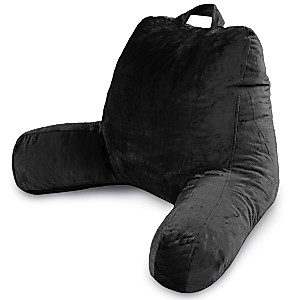 Milliard Reading Pillow with Shredded Memory Foam, Large Adult Backrest with Arms, Back Support for Sitting Up in Bed with Washable Cover (Sit up Pillow)