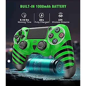 HOZKAII Replacement for Playstation 4 Controller, Wireless Remote Controller Compatible with PS4/Pro/Slim with Dual Vibration/6-Axis Motion Control/Audio Function/Headphone Jack