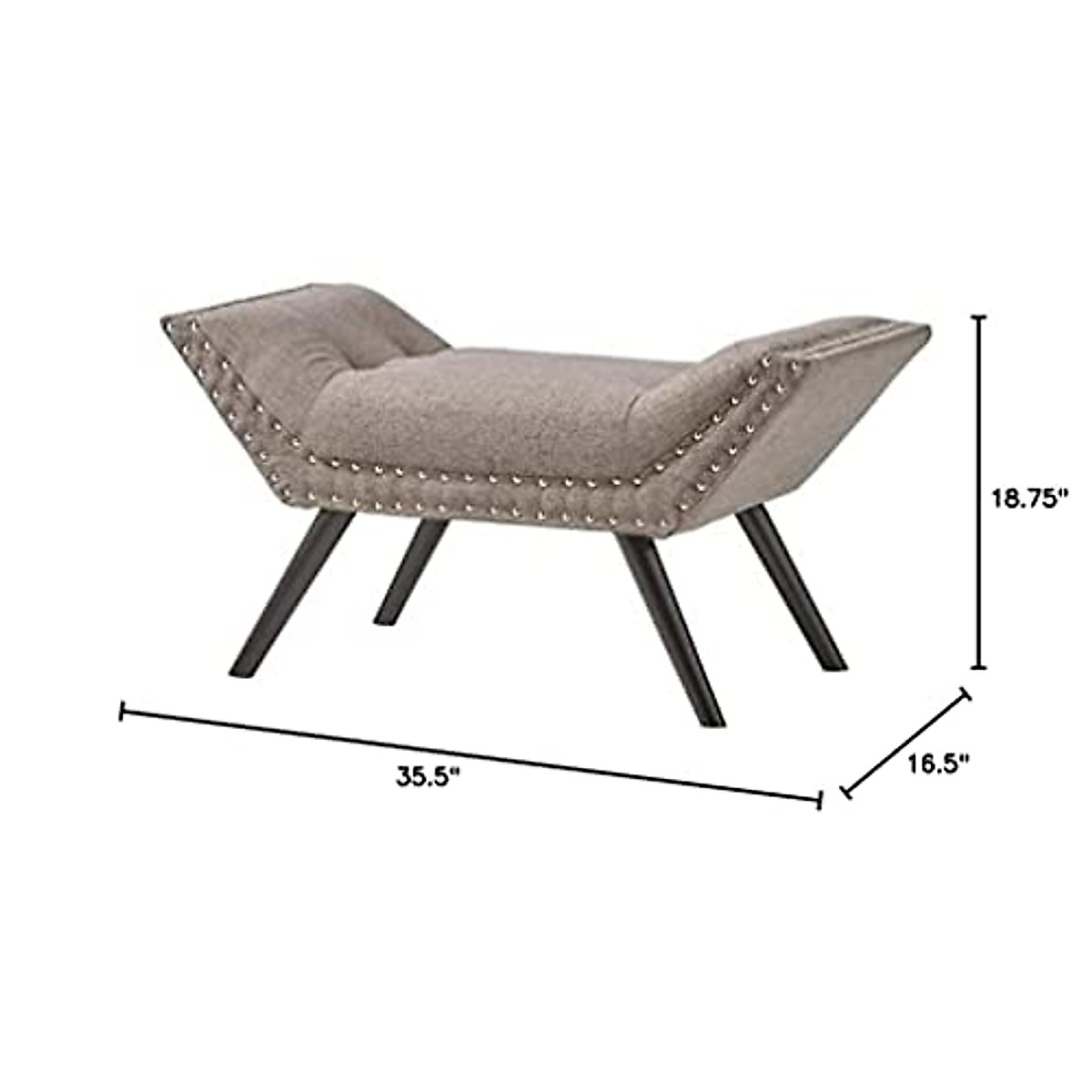 Christopher Knight Home Rosalynn Tufted Fabric Ottoman / Bench, Granite