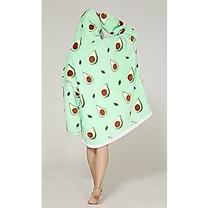 Dressylady Wearable Blanket Hoodie Pullovers Hoodie Blanket Oversized with Pocket Avocado green Unisex Adult