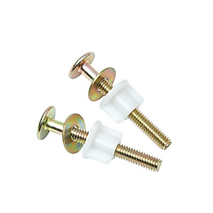 2Pcs Toilet Seat Screws, Steel Toilet Seat Hinge Bolts and Nuts, Heavy Duty Toilet Seat Fastener with Plastic Nuts and Metal Washers, Toilet Hardware Replacement for Top Mount Toilet Seat Hinges