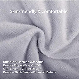 BATTOP Pregnancy Pillow Cover for U+J Shaped Body Pillow,57 inch Large Pregnancy Pillowcase,Cooling,Machine Washable Replacement Cover,Fits Most 55/57 Inch,Cover Only