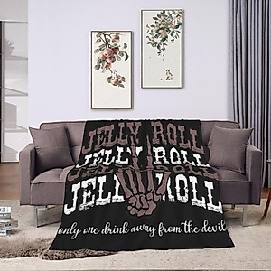 Jellys Music Rolls Blanket Flannel Fleece Blanket Ultra Soft Lightweight Throw Blanket for Bed Couch Living Room 60"x50"