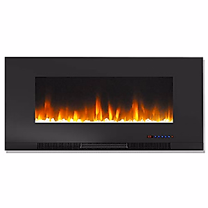 Cambridge Slate Blue Somerset 70 Electric Fireplace TV Stand with Multi-Color LED Flames, Crystal Rock Display, and Remote Control