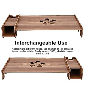 ROLTIN Wooden Computer Monitor Stand Riser Desktop Storage Shelf Laptop Stand Organizer Monitor Holder for Home Office Supplies