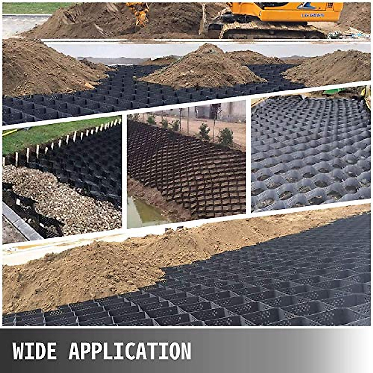 tonchean Geo Grid, 9.8x16.4 ft Ground Grid, 4 Inch Thick Geo Cell Grid, 1800 LBS Per Sq Strength Gravel Ground Grid for Slope Driveways, Garden