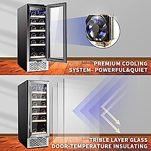 Old Canal VINERIE 18 Bottles Wine Cooler Refridgerators, Freestanding Fridge with QUIET Cooling Technology & Tempered Glass Door, 41F-71.6F Digital Temperature Control