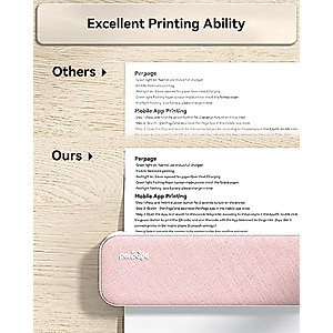PeriPage A40 Thermal Portable Printer, Supports 8.26"x11.69" US Letter, Wireless Inkless Bluetooth Mobile Travel Printer, Compatible with Android and iOS, Prints Documents,Tattoo Paper, Photos(Pink)