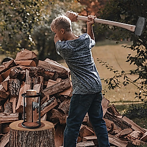 Highpro Wood Splitter Manual Splitter Firewood High Strength Structural Steel Firewood Splitter, Wood Splitter Wedge, for Small Wood Stove and Fireplace Manual Log Splitter, Black