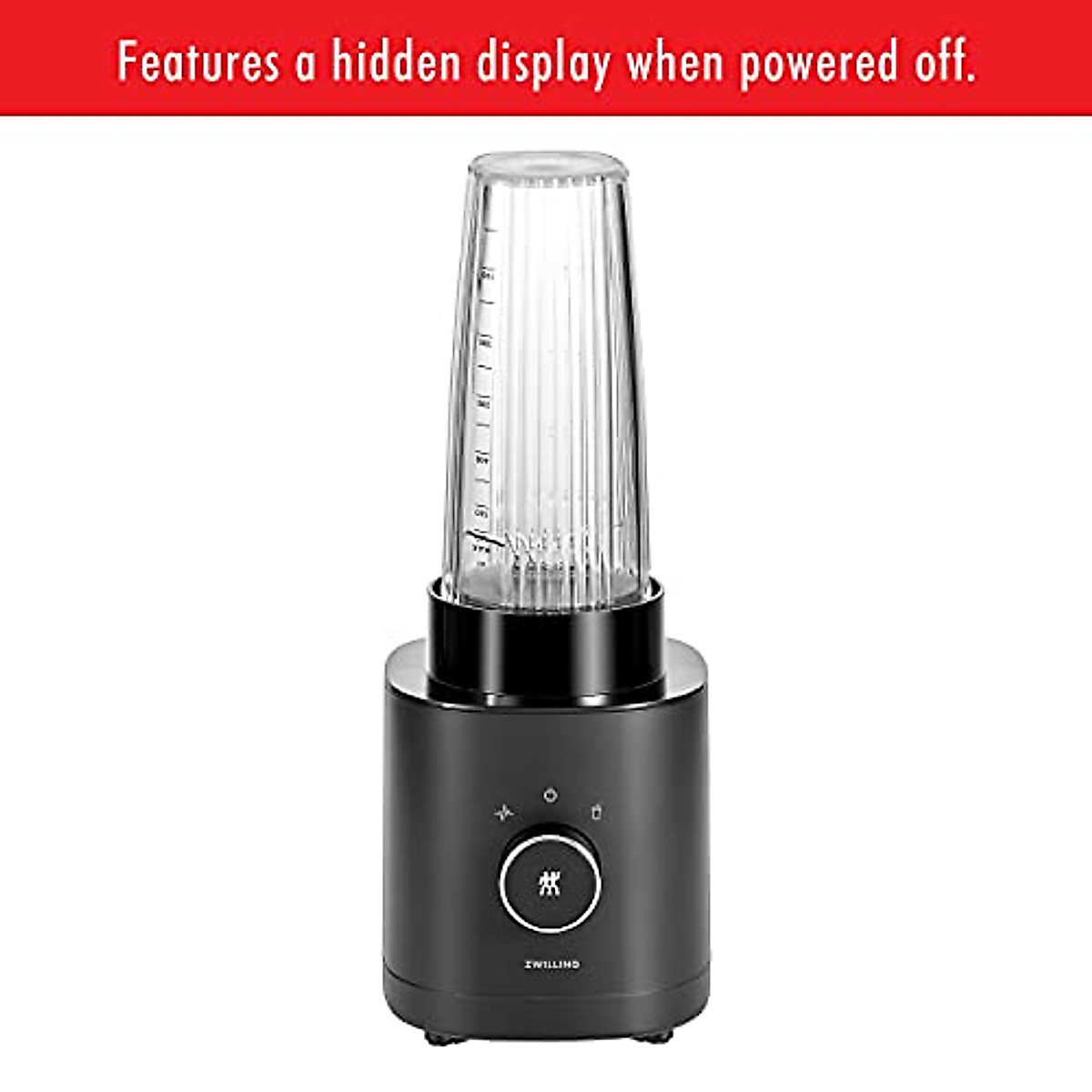 ZWILLING Enfinigy Personal Blender, Piranha Teeth Cross Blade for Ultimate Blending, Smoothies, Shakes and More, 20 fl oz Breakproof Travel Cup with Lid, BPA Free, Black