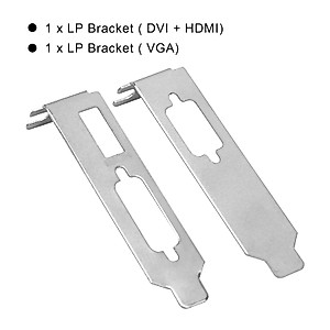 AHIER Low Profile/Half Height Bracket for HDMI + VGA + DVI ATI Nvidia Video Graphics Card