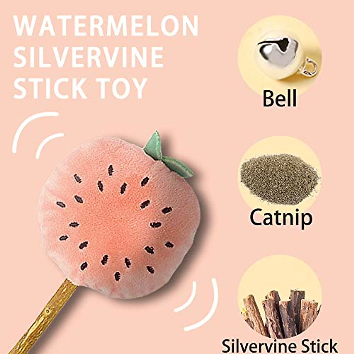 olloiig 12pcs Interactive Cat Toys Set, Squeaky Crinkle Catnip Cat Toy Pack, SliverVine Catnip Sticks and Catnip Wall Balls for Dental Health, Plush Chew Toy for Kitten Cat Gift…