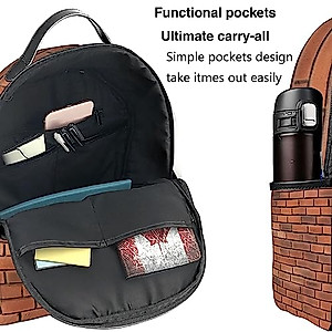 BAFAFA Red Brick Wall Texture Printed Travel Backpack Business Work Bag Computer Bag Outdoor Sports Rucksack