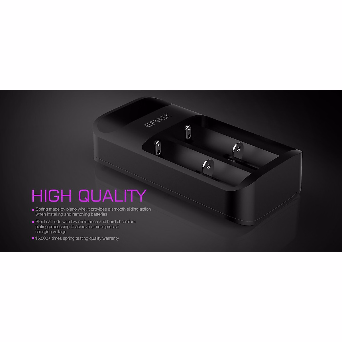 Efest LUSH Q2 Intelligent LED Battery Charger Compatible with Lithium IMR 3.6V and 3.7V Batteries