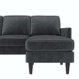 Mr. Kate Winston Reversible Sofa Sectional, Dark Gray Velvet