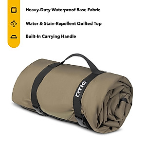 RTIC Anywhere Blanket, Waterproof Portable, Quilted Outdoor Mat for Picnic, Beach, Camping, Grass, Park, Play-Time, Pets, Stain Resistant Machine Washable, Includes 4 Stakes, 54.5" x 78.5", Olive