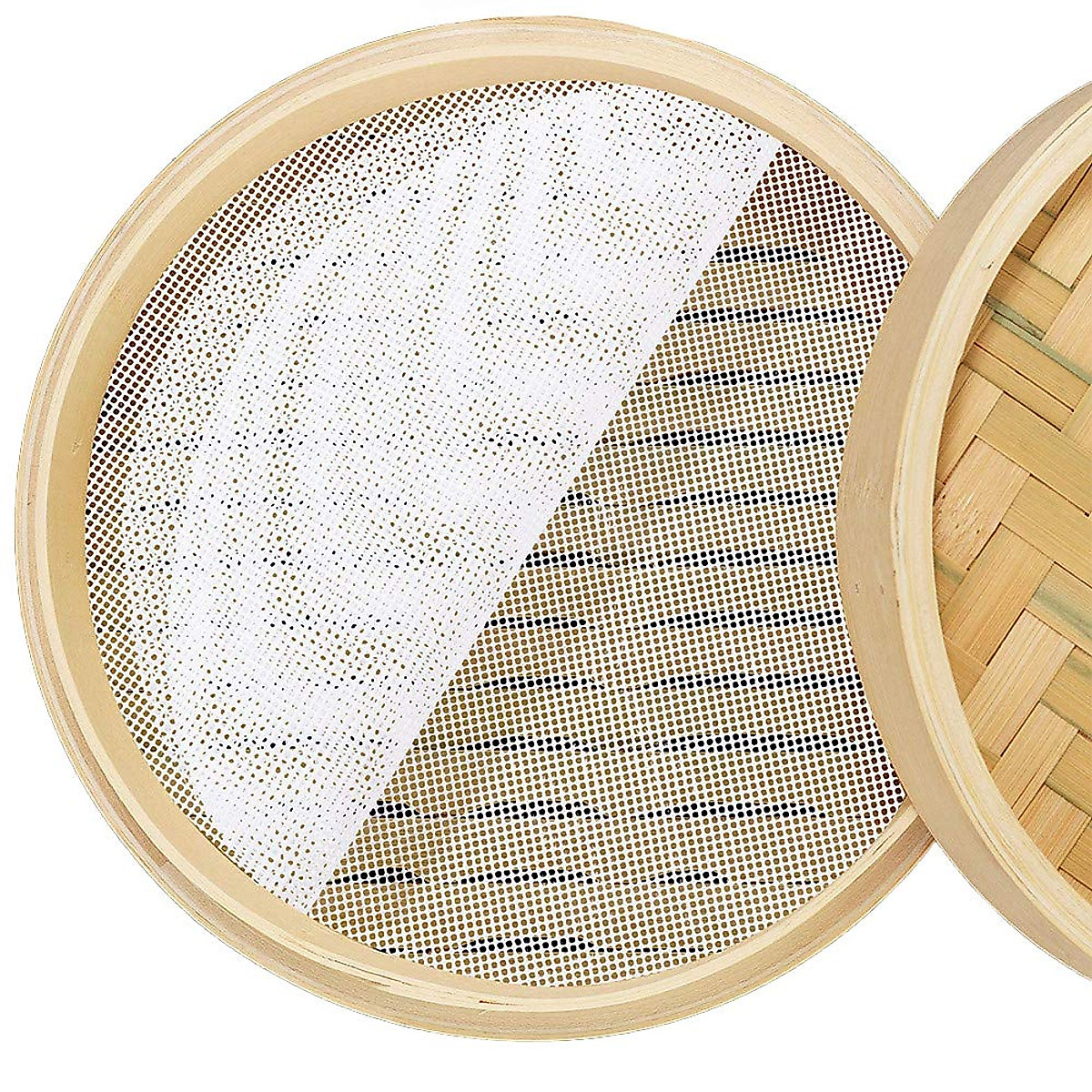 10 Pcs Silicone Steamer Mesh Mat 7 Inch Round Silicone Steamer Liners Mat Reusable Bun Steamer Pad Non-Stick Dim Sum Mesh for Home Kitchen, Bamboo Steamer, Restaurant, Dumplings, Pastry