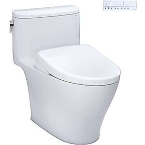 TOTO® WASHLET®+ Nexus® One-Piece Elongated 1.28 GPF Toilet with S7A Contemporary Bidet Seat, Cotton White - MW6424736CEFG#01
