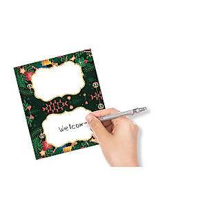 Table Place Card, Christmas Themed Tent Style Cards, Pack of 25 Half-Fold Reception Place Card, Perfect for Christmas Party, Birthday, Wedding, Bridal Showers, Banquet and Special Events A04