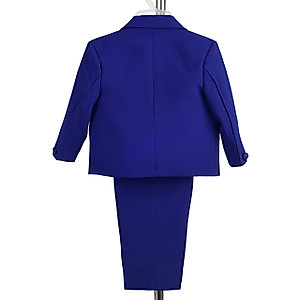 Lito Angels Baby Boys' Formal Tuxedo Suits Wedding Outfits No Tail 5 Piece Set Size 18-24 Months Royal Blue