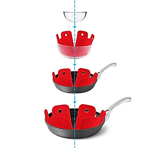 Pot Pan Protectors, Set of 12 and 4 Different Sizes, Larger & Thicker Red Pan Protector Pads, Pan Pot Separator Pads for Stacking and Protecting Your Cookware(10/12/14/16inch)