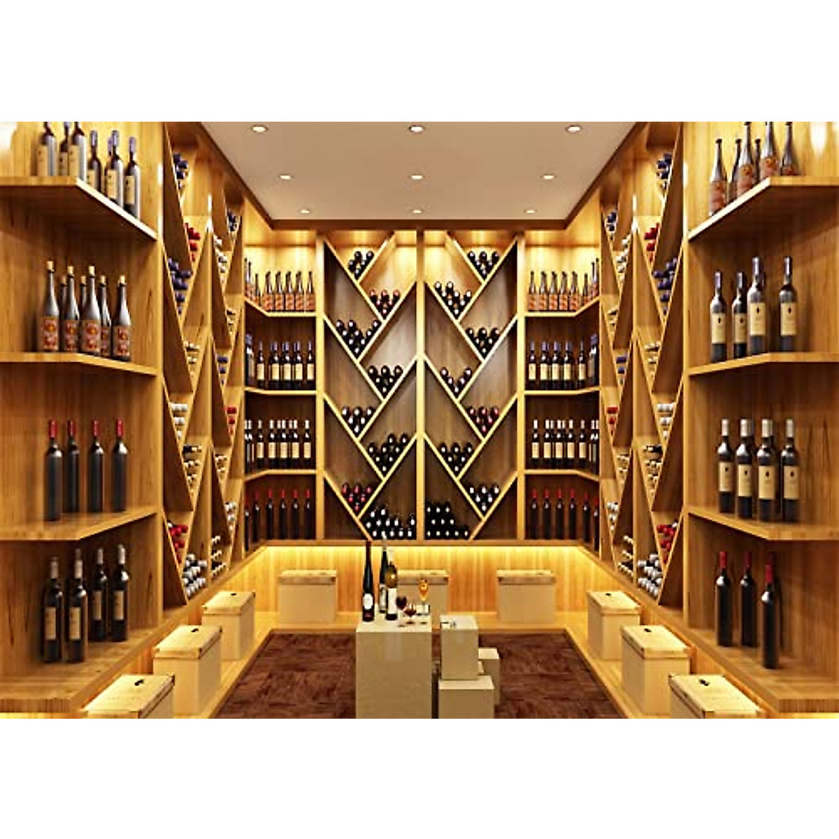 BELECO 10x8ft Fabric Luxurious Wine Cellar Backdrop Wine Vault Bar Club Pub Backdrop Wine Cabinet Red Wine Whiskey Bottles Background Wine Theme Party Decor Wallpaper Men Women Adults Photo Props